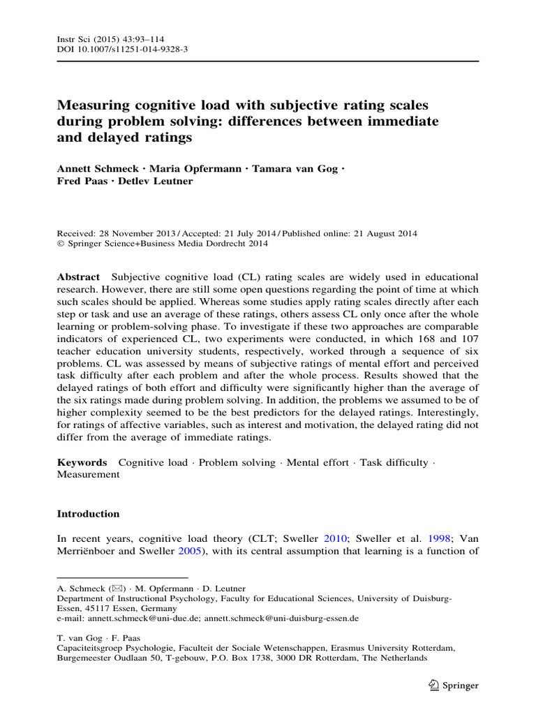 Cognitive | PDF | Standard Deviation | Dependent And Independent Variables