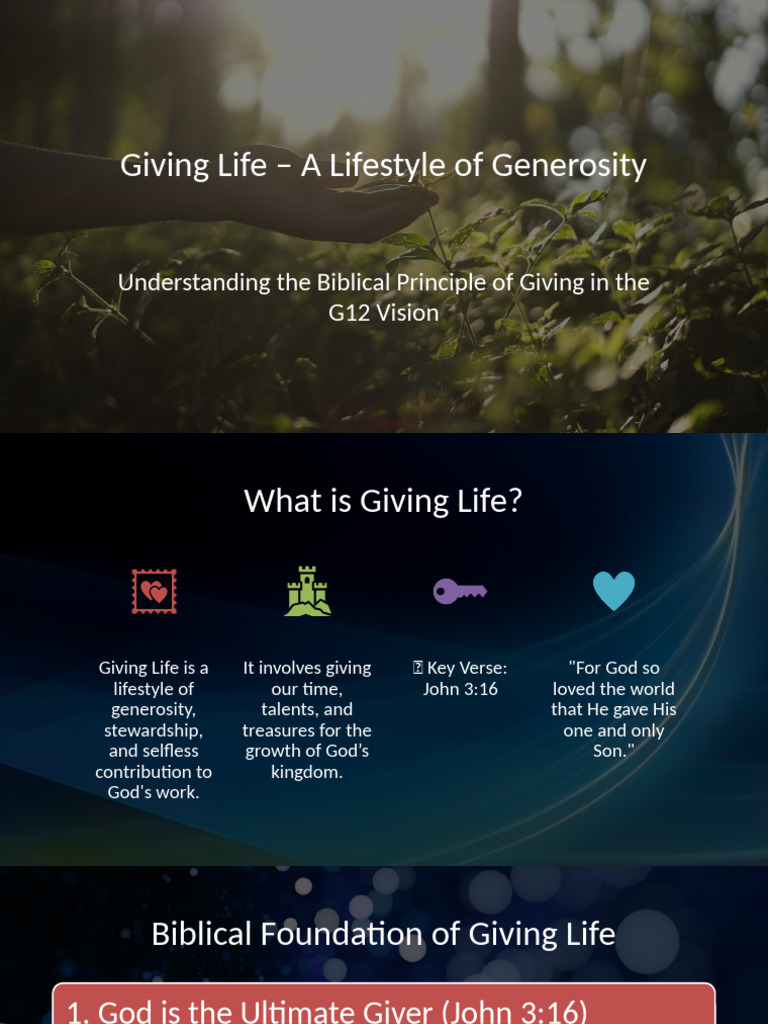 Giving Life Presentation | PDF | Generosity | Abrahamic Religions