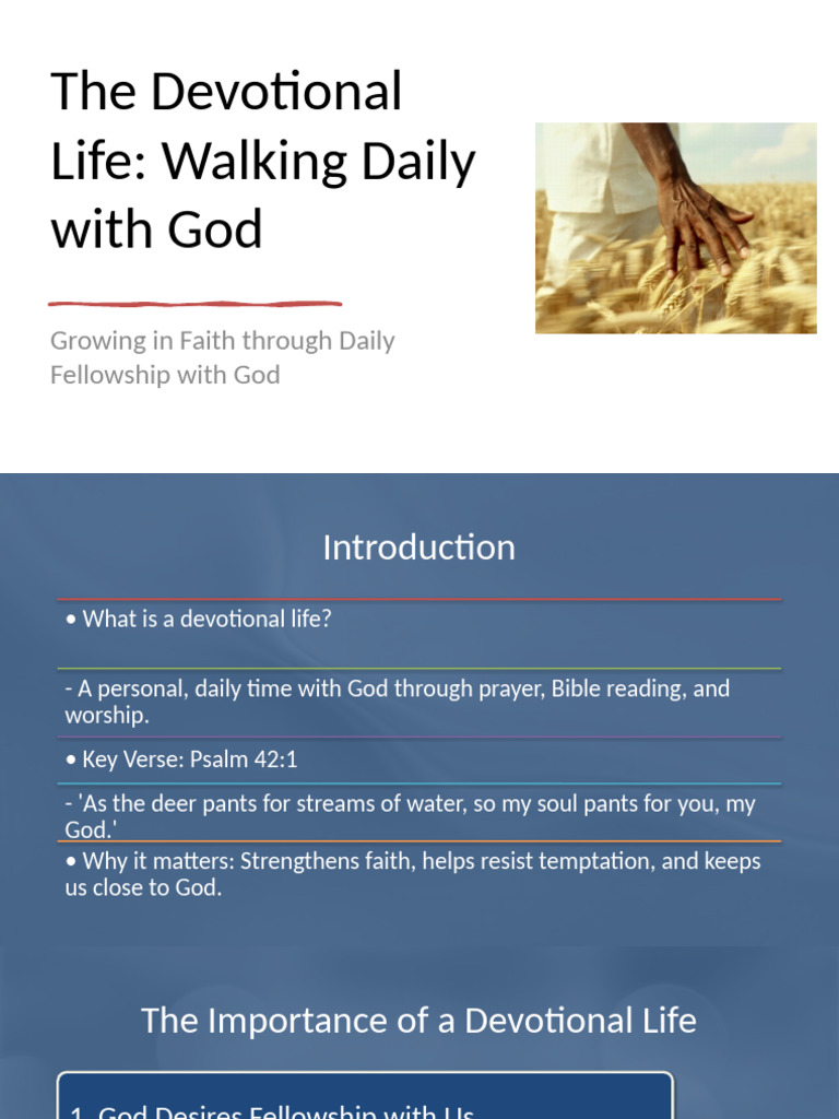 The Devotional Life Presentation | PDF | Prayer | Christian Meditation