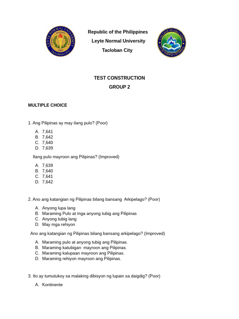 Test Constructions | PDF