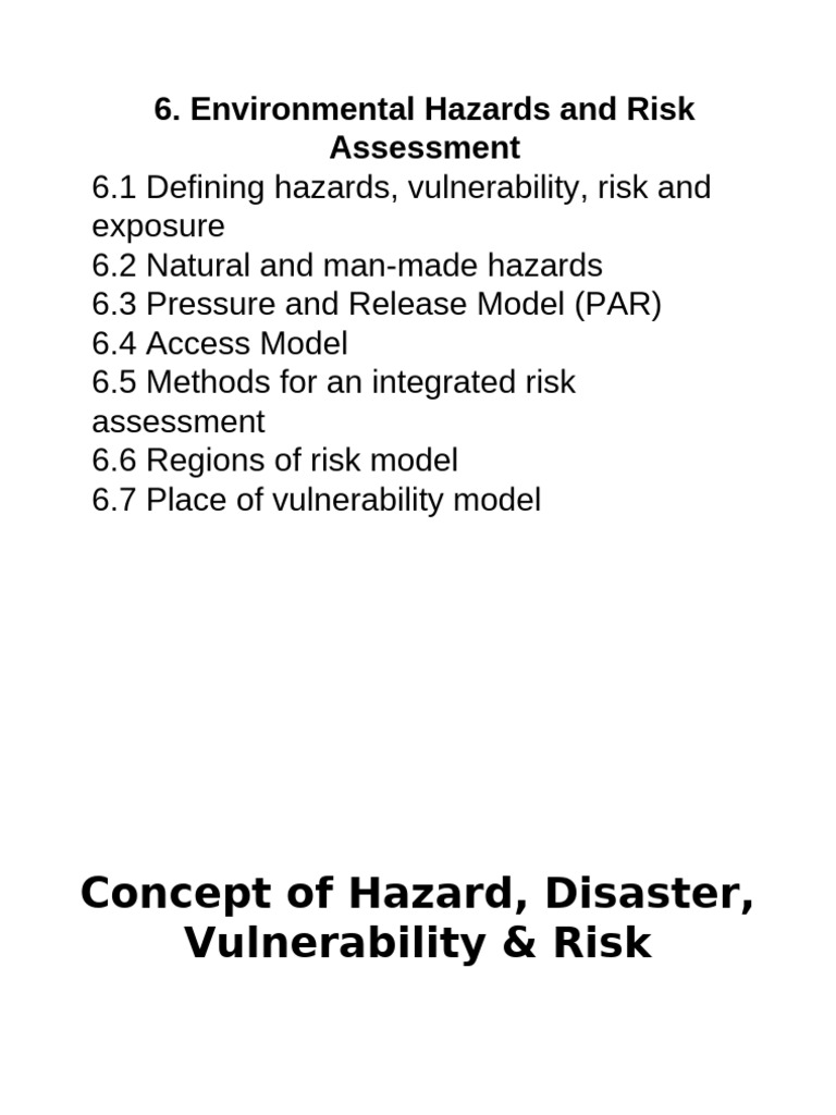Env-Mgt 06 PAR-Model Vulnerability | PDF | Hazards | Natural Disasters
