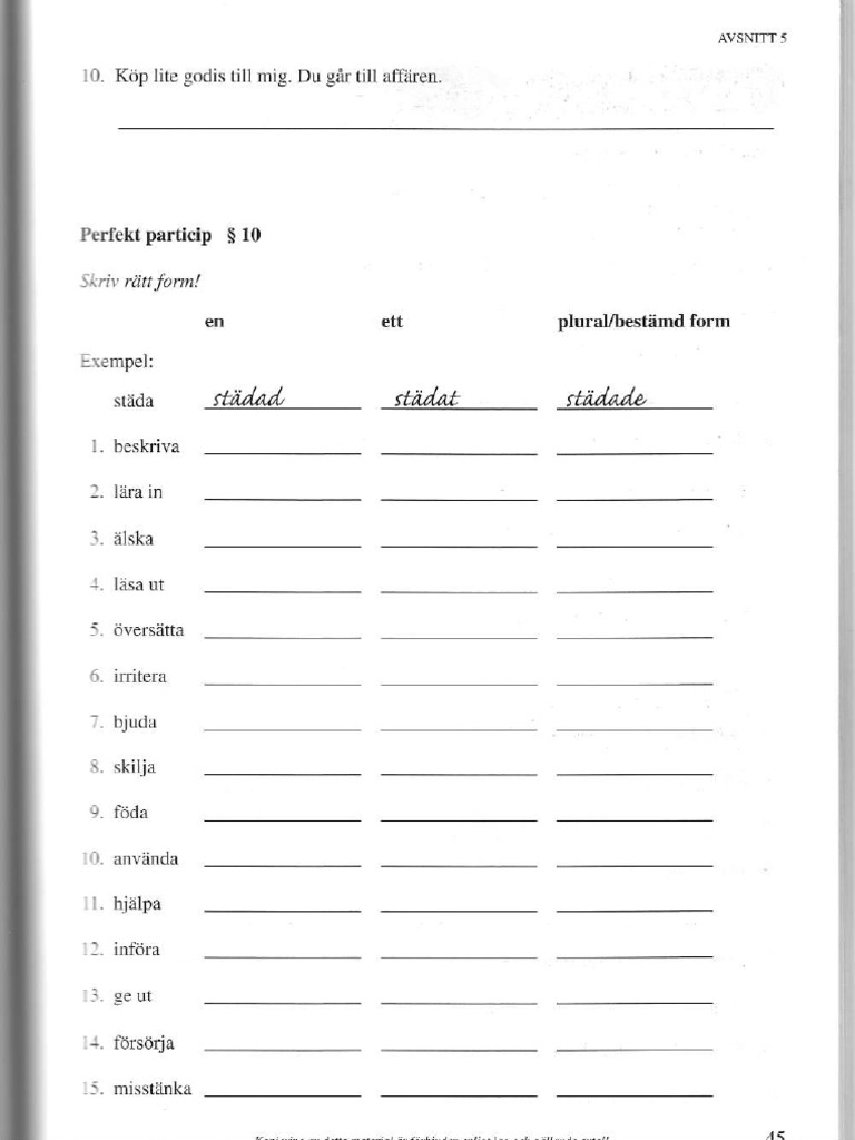 Perfekt Particip | PDF