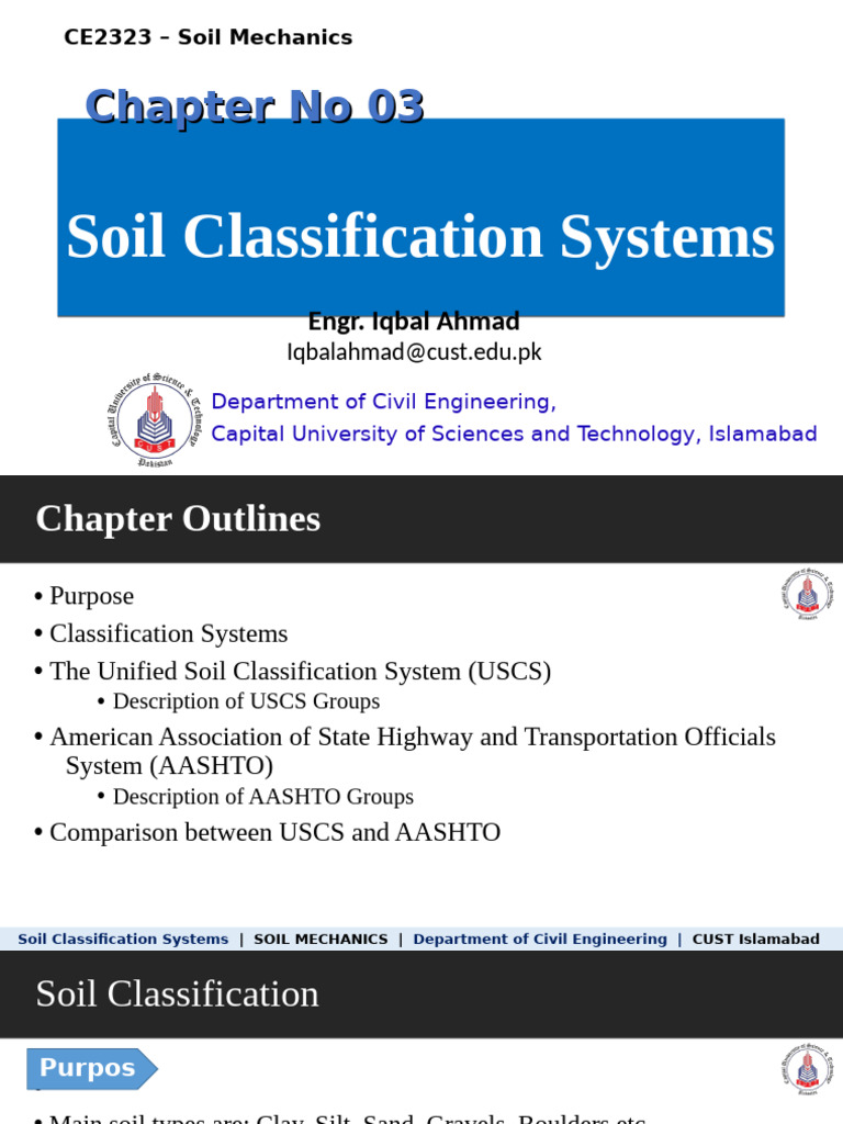 SM-Lec-4 Soil Classification Systems 1 | PDF | Soil Mechanics | Silt