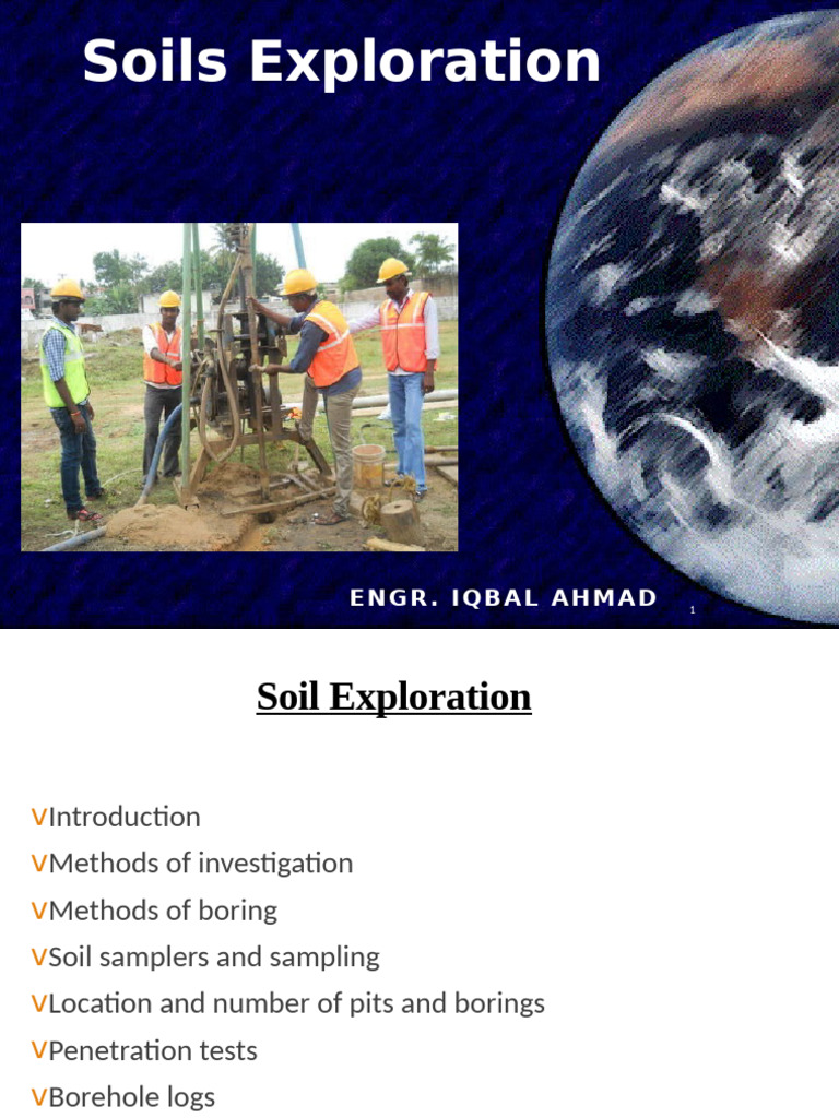 SM-Lec-5 Soil Exploration 1 | PDF | Deep Foundation | Drilling Rig