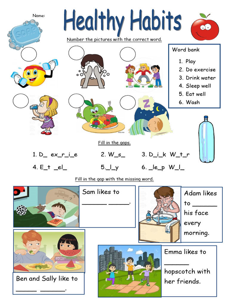Healthy Habits Worksheet Information Gap Activities - 107082 | PDF