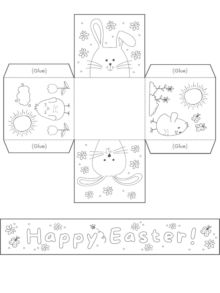 Pink Basket Illustrated Easter Crafts Worksheet | PDF