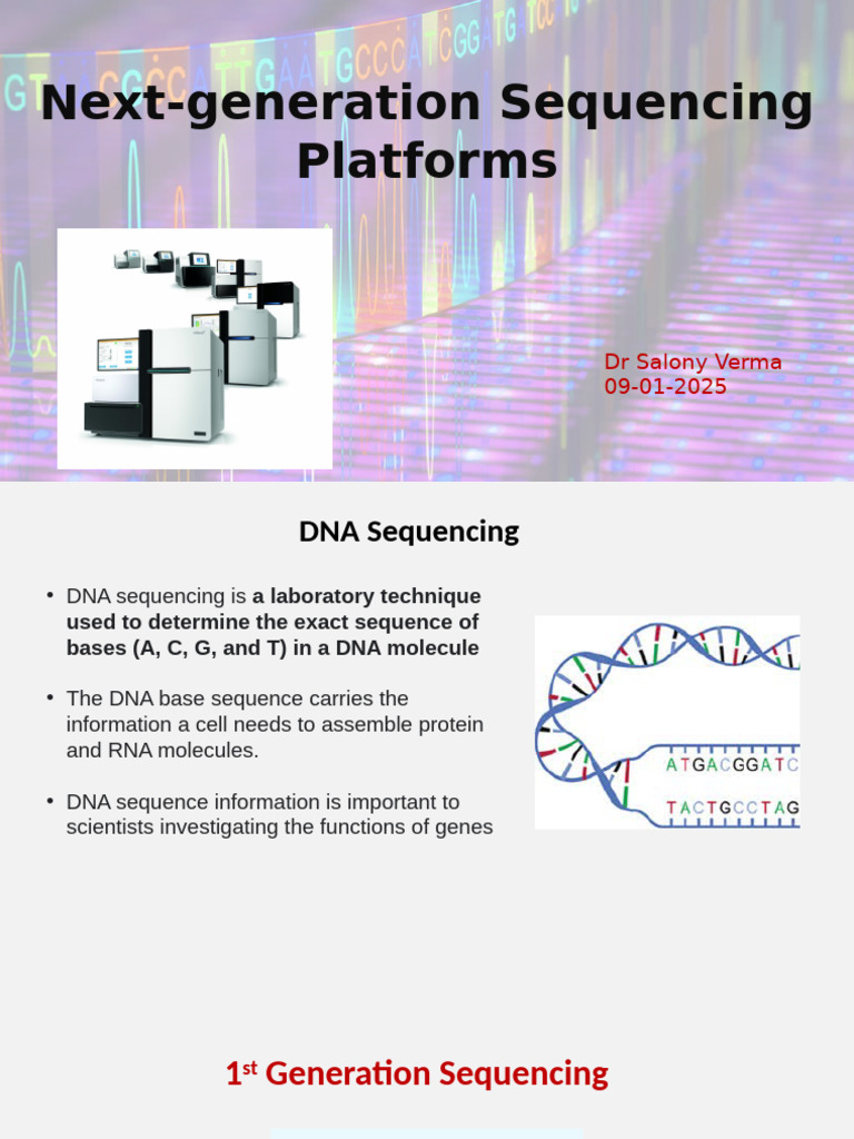 Next Generation Sequencing Platforms - FINAL - PTX | PDF | Dna Sequencing | Genomics