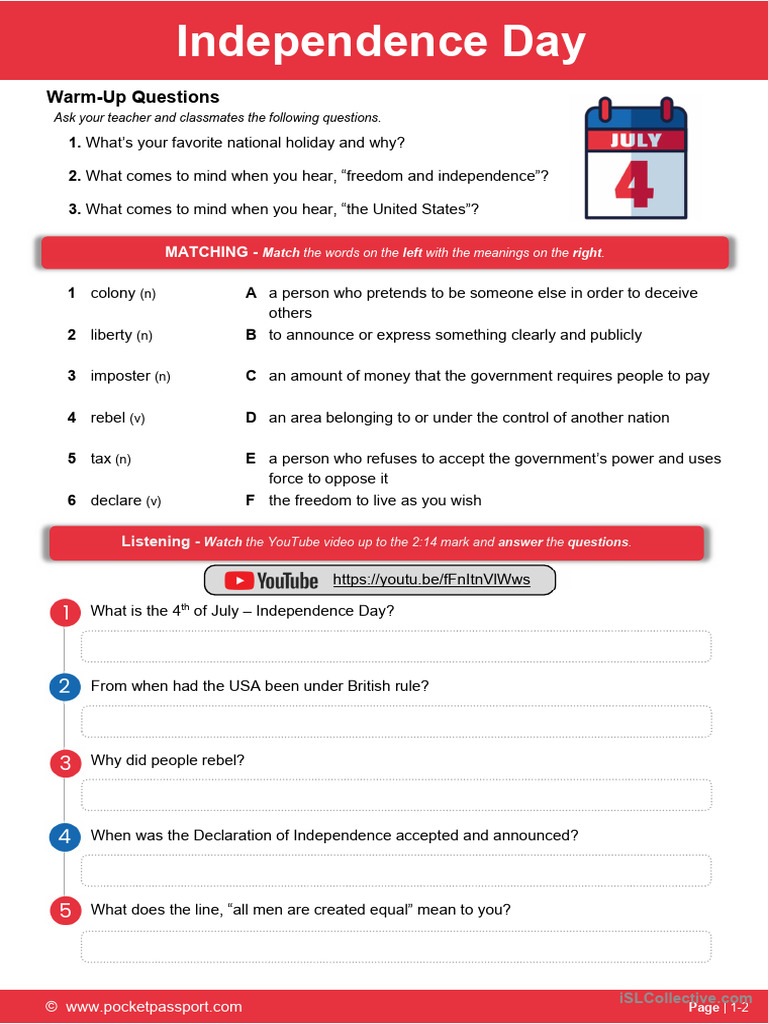 Independence Day Lesson Plan | PDF | The United States