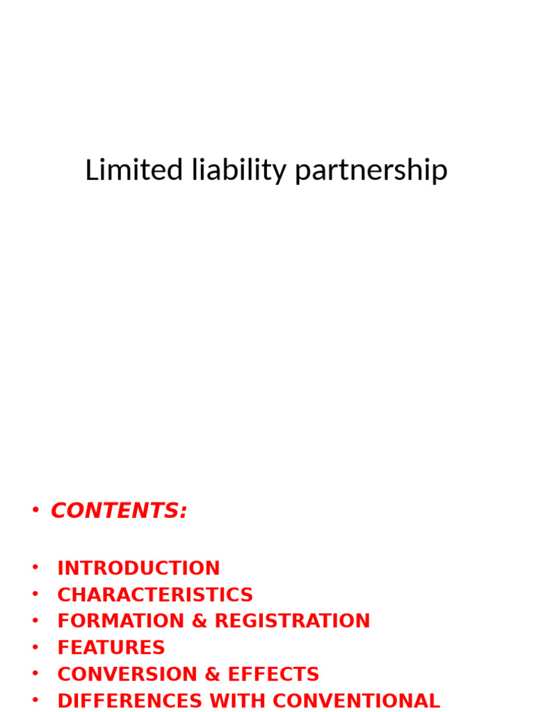 Understanding Limited Liability Partnerships | PDF | Limited Liability ...