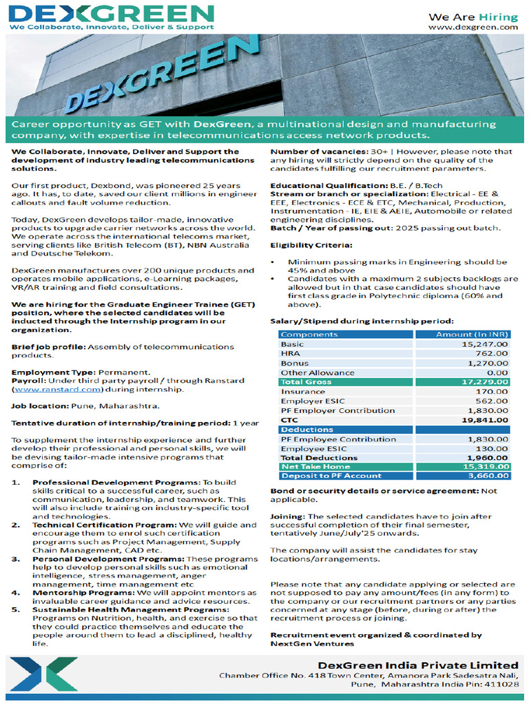 DexGreen India GET 2025 Batch | PDF