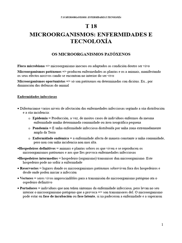 T18 MICROORGANISMO E ENFERMIDADE | PDF