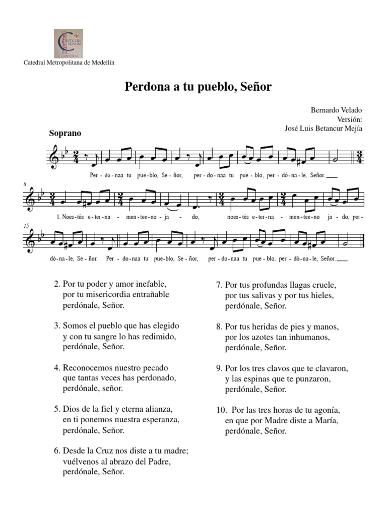 Perdona a tu pueblo, Señor - Letra | PDF