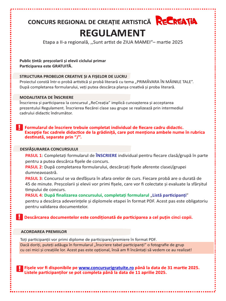 Regulament Concurs | PDF