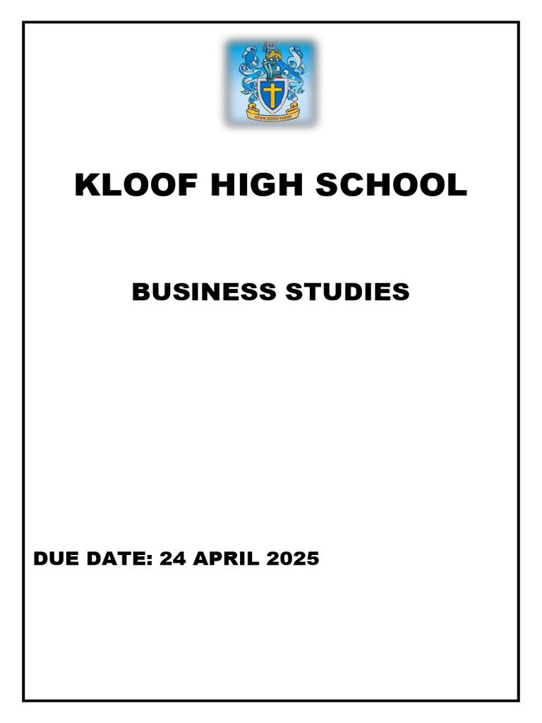 Grade 12 Business Studies Term 2 Task | PDF | Business