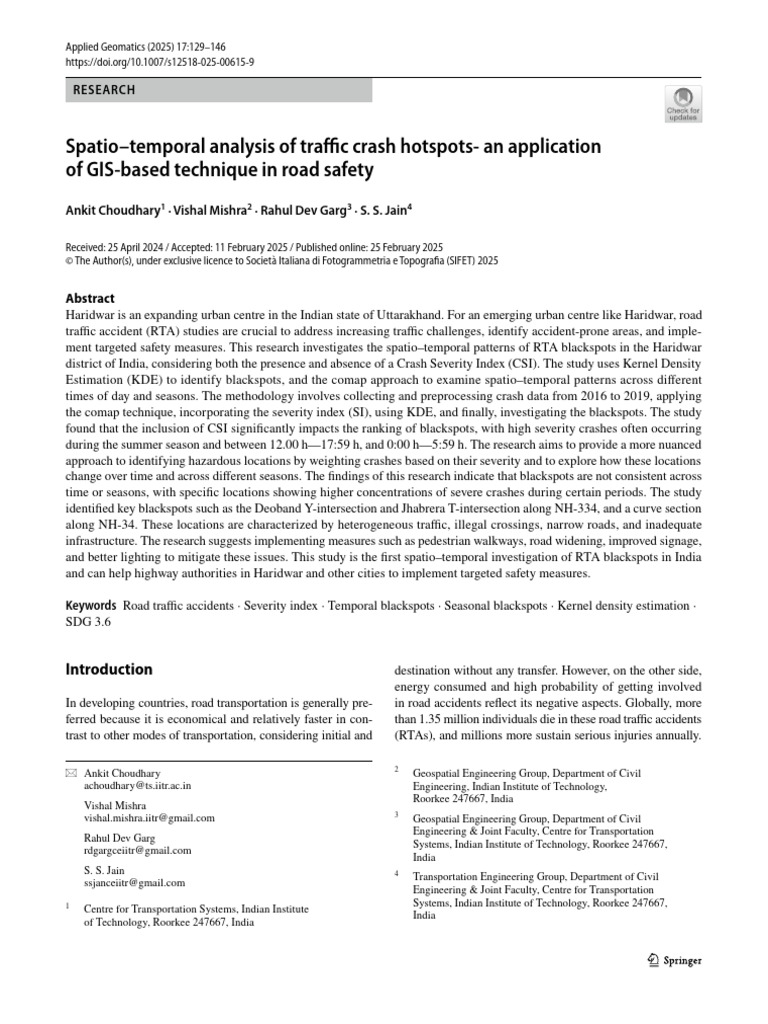 Spatial Analysis-Crash Hotspot | PDF | Geographic Information System | Road Traffic Safety