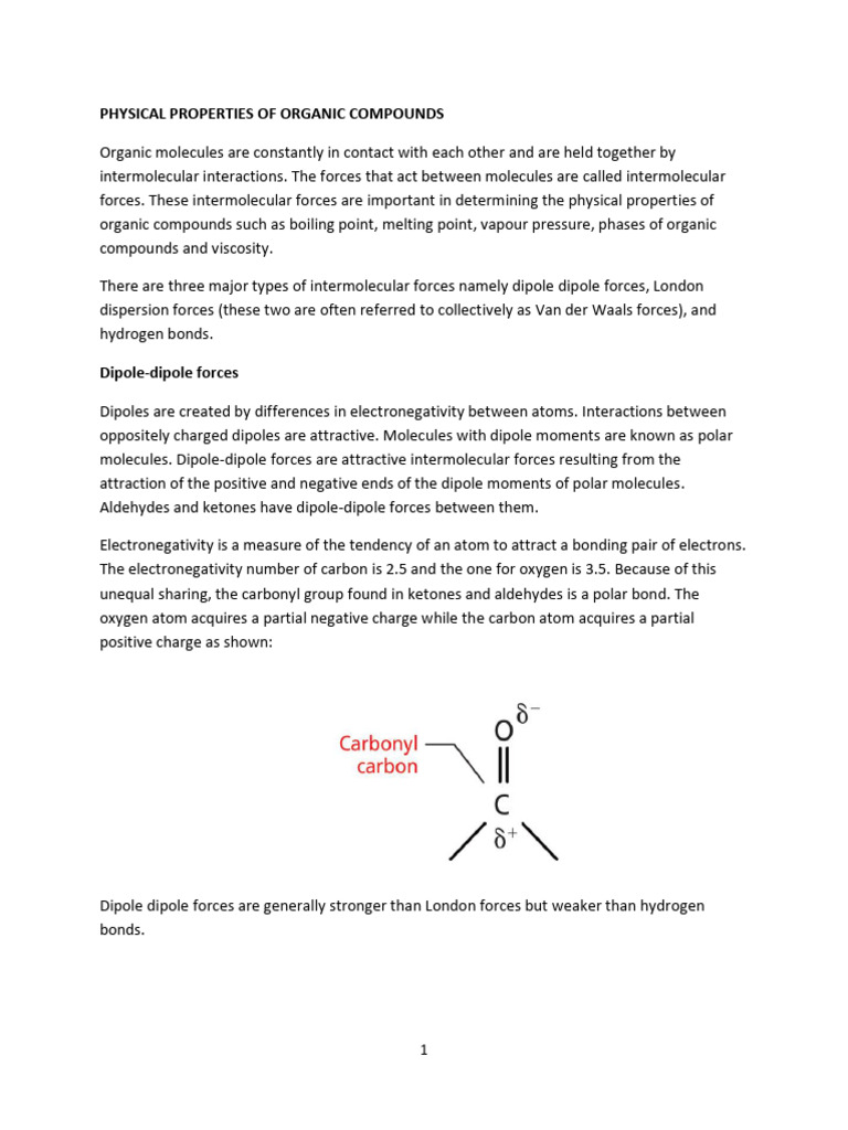 Topic 4-Physical Properties of Organic Compounds-1 | PDF | Chemical ...