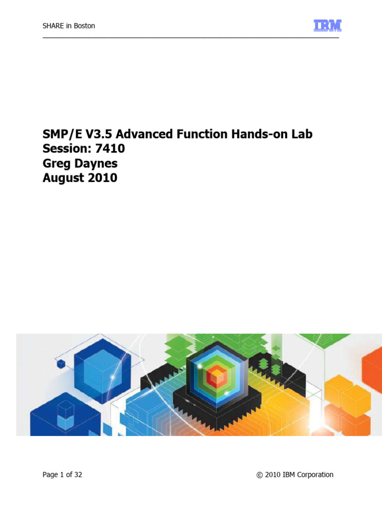 SMP/E V3.5 Advanced Functions Lab | PDF | Software | Computer Engineering