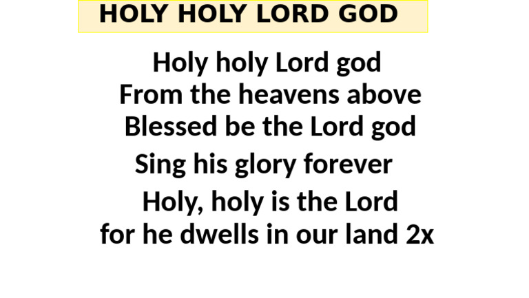 Holy Holy Lord God | PDF