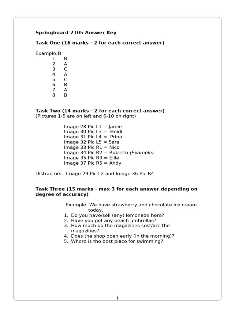 4182 2105 Answer Key SB | PDF