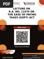 EOPT Act: Effectivity and Key Features | PDF | Value Added Tax | Taxes