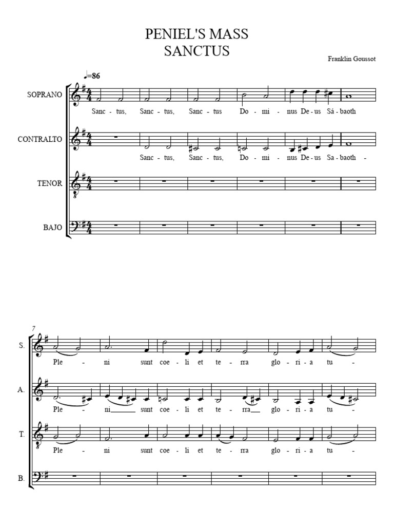 Sanctus - Partitura Completa | PDF | Canto | Música vocal