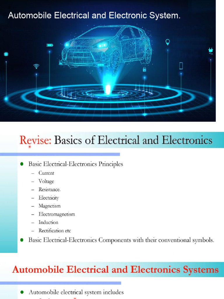 Automobile Electrical Systems Guide | PDF