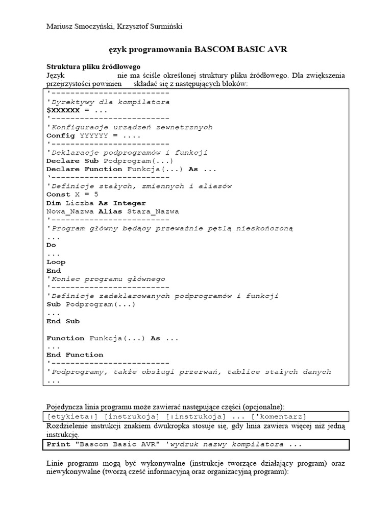 BASCOM AVR połączony | PDF
