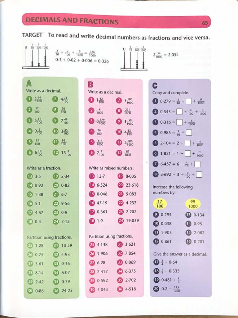 Decimals and Fractions | PDF