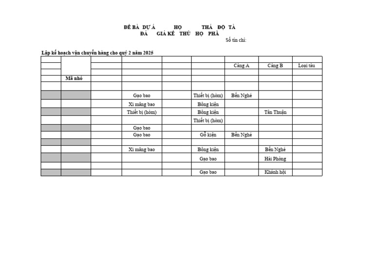 De Bai Dự Án KT23 Phan Cong 12 Nhom N1 | PDF