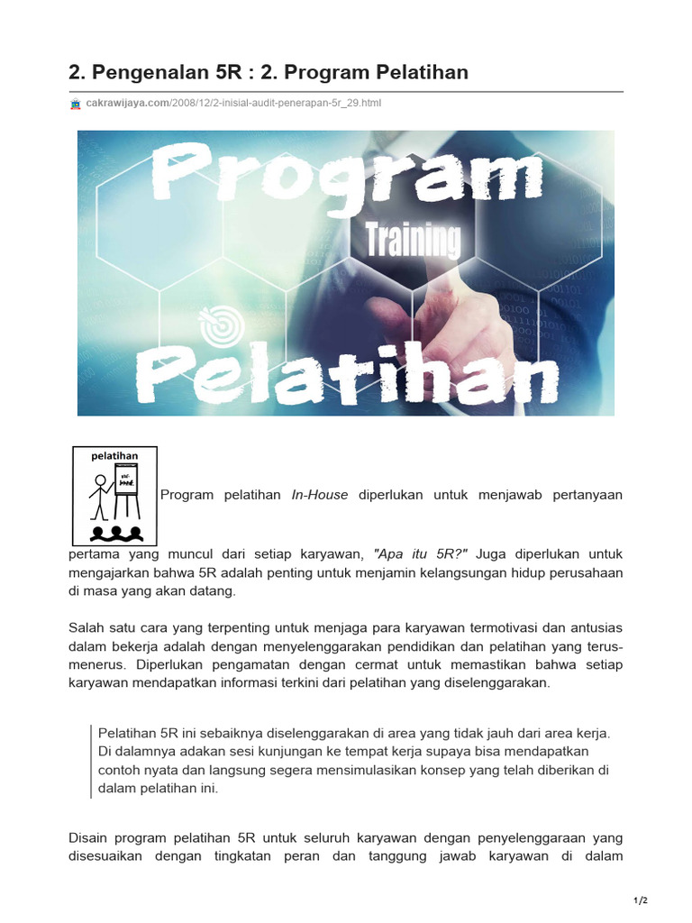 Cakrawijaya.com-2 Pengenalan 5R 2 Program Pelatihan | PDF
