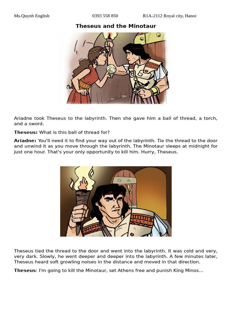 Theseus and the Minotaur DLINH + HNAM | PDF