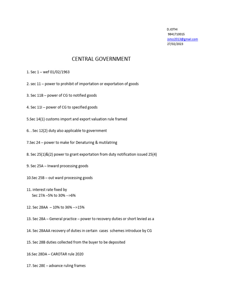 Central Government Customs Regulations | PDF | Justice | Crime & Violence