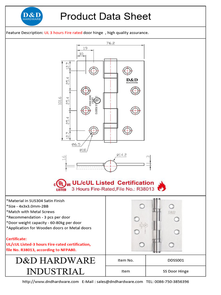 D&D Hardware-Data Sheet-2024-02-01 | PDF | Door | Screw