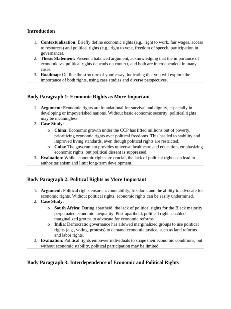 GloPo Outline Essay Paper 2 | PDF | Rights | Poverty