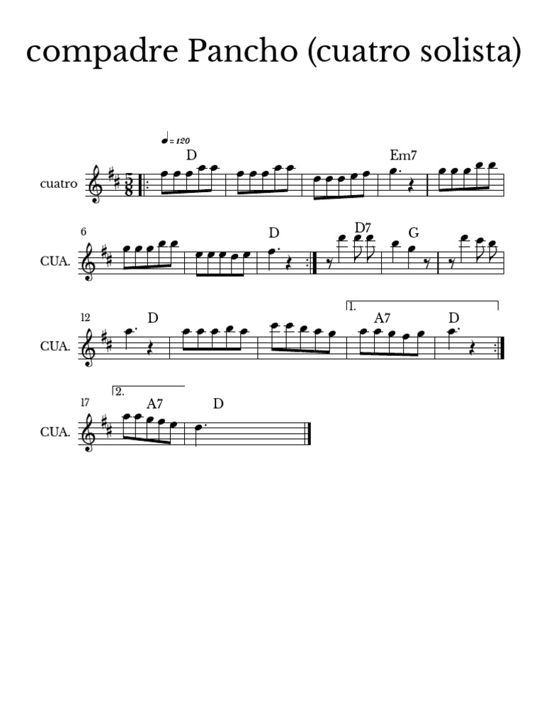 Compadre Pancho (Cuatro Solista) (1) | PDF