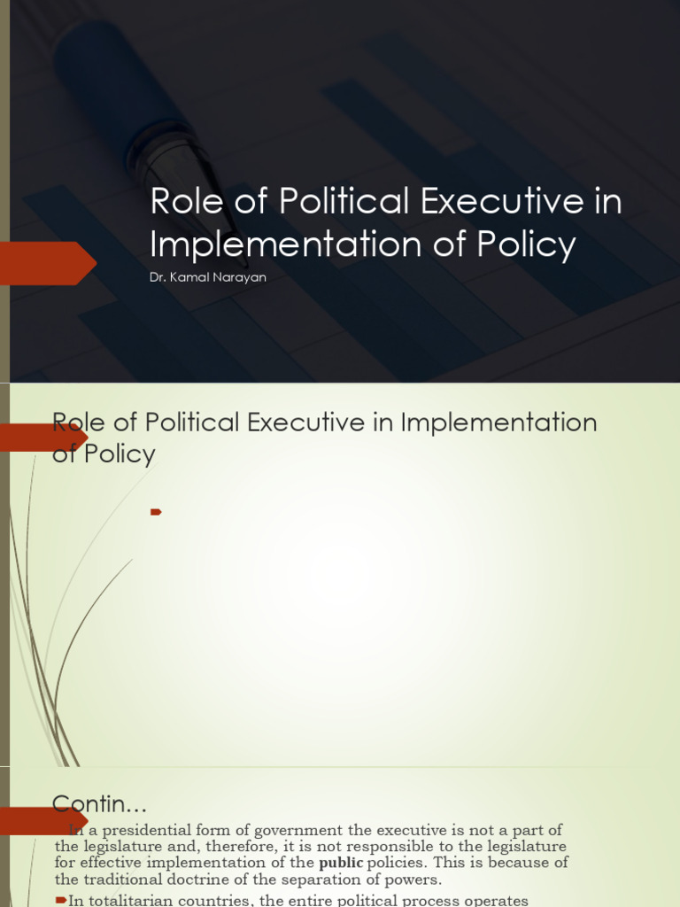 Role of Political Executive in Policy Implementation | PDF | Political Science | Governance