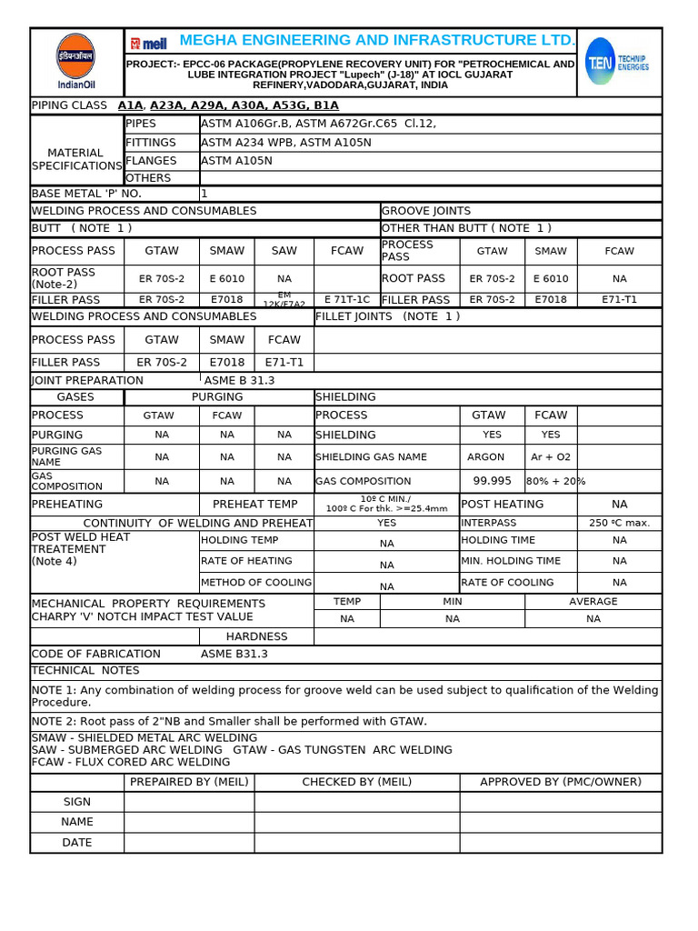 WELDING SPECIFICATION CHARTS PRU | PDF | Welding | Construction