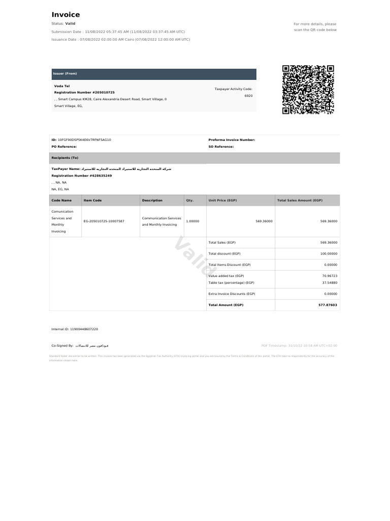 10FGF90DSP5K4E6V7RFNF5AG10 | PDF | Invoice | Government Finances