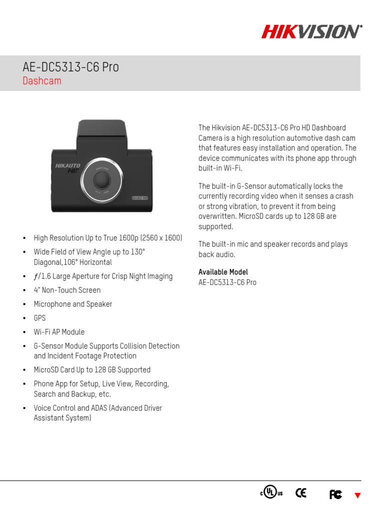 Ae-Dc5313-C6 Pro Dashcam Datasheet | PDF | Smartphone | Consumer Electronics
