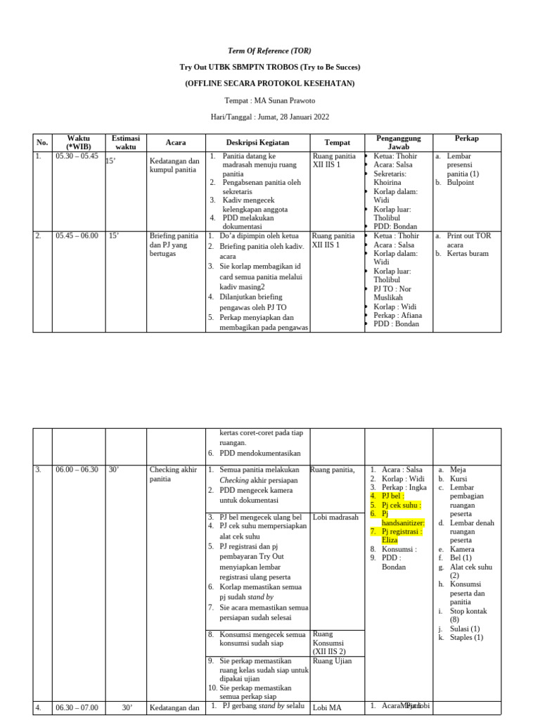 TOR Try Out UTBK SBMPTN Campus Expo | PDF