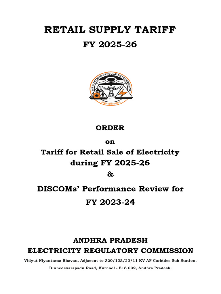 Andhra Pradesh Retail Electricity Tariff 2025 | PDF | Power (Physics ...