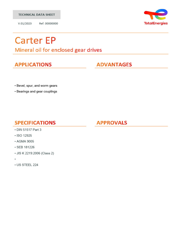 TDS Total Carter-Ep-150 A04 en | PDF | Lubricant | Gear