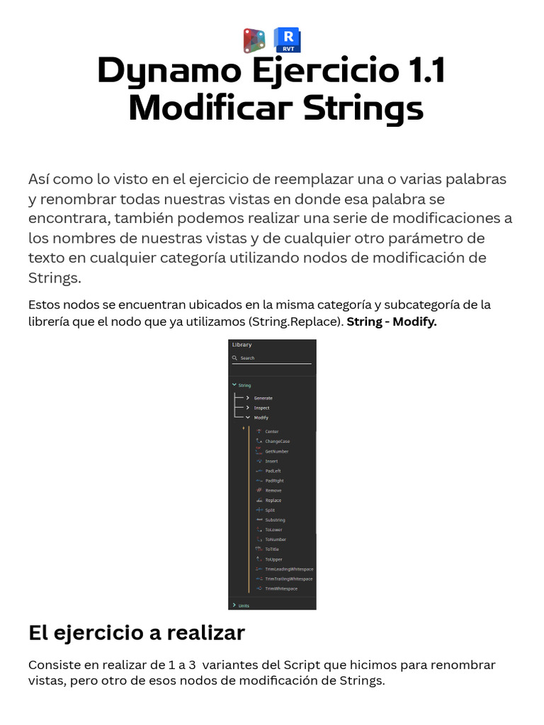 Curso Dynamo Ejercicio Modificar Strings | PDF