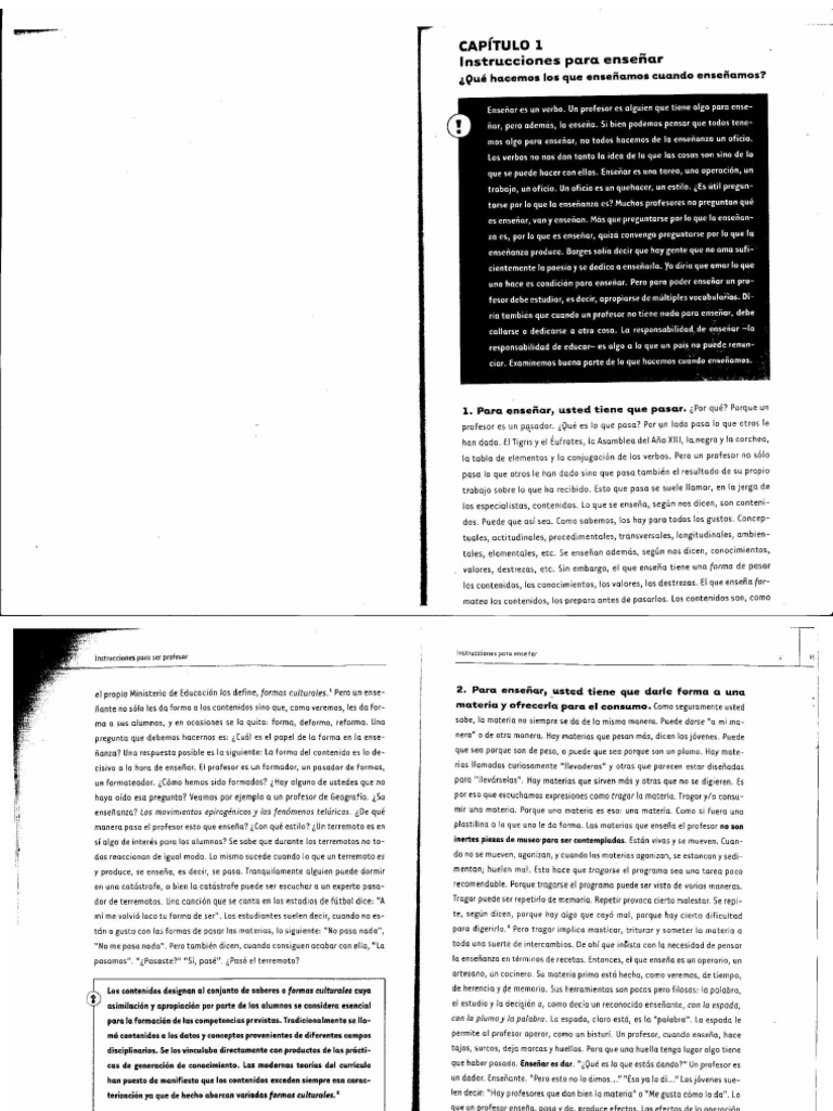 Antelo - Instrucciones para Ser Profesor Cap1 | PDF