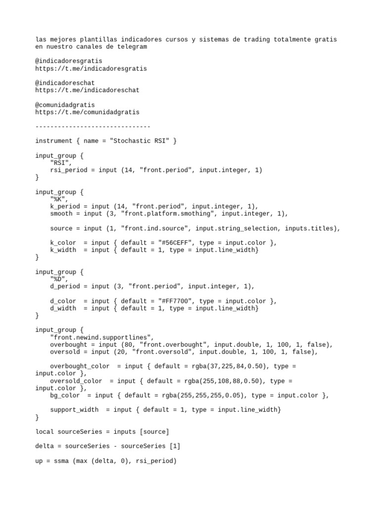 Script Stochastic Rsi | PDF