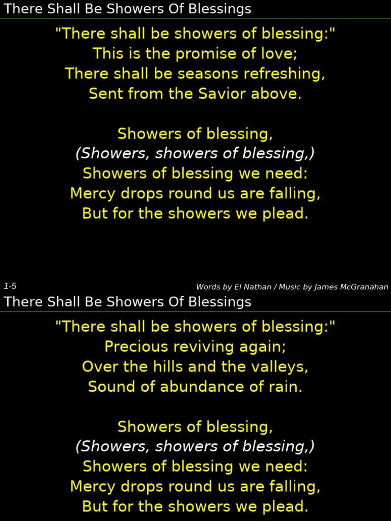 There Shall Be Showers of Blessings - 5vs | PDF