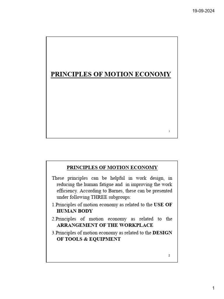 5 Principles of Motion Economy | PDF | Chair