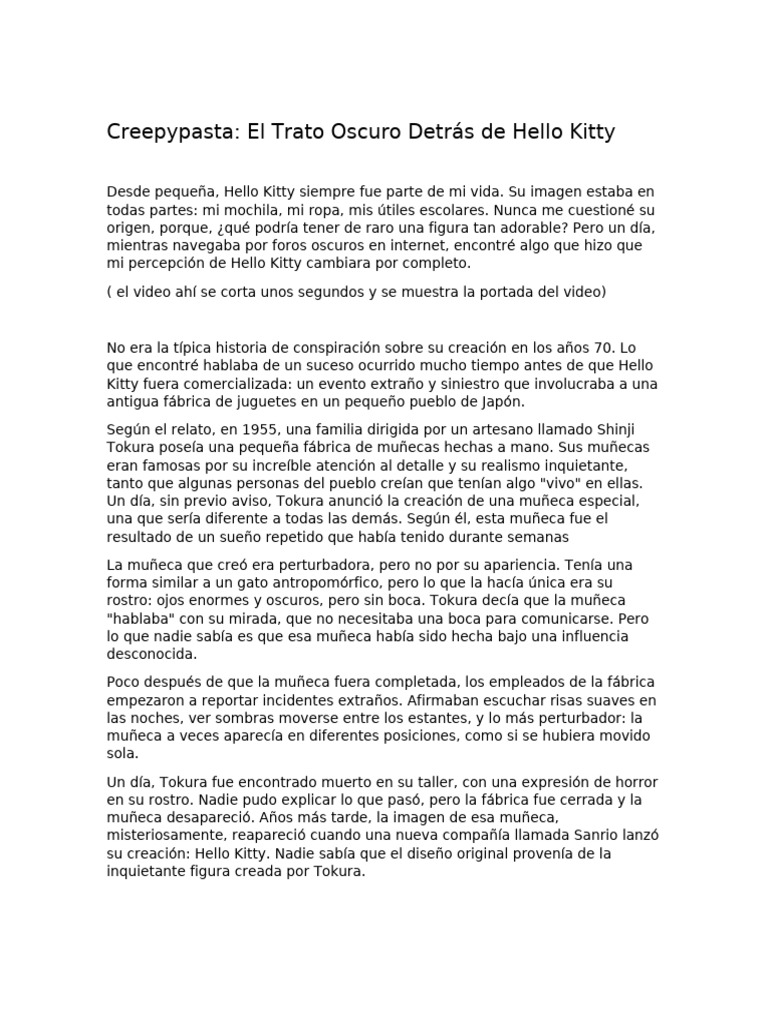 Creepypasta hello kitty español | PDF | Muñecas