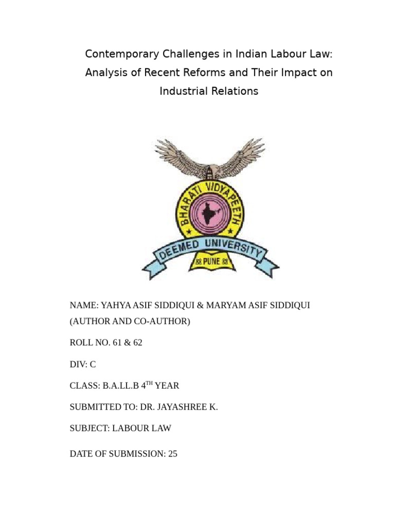Labour Law Final Research Paper | PDF | Cost Of Living | Labour Law