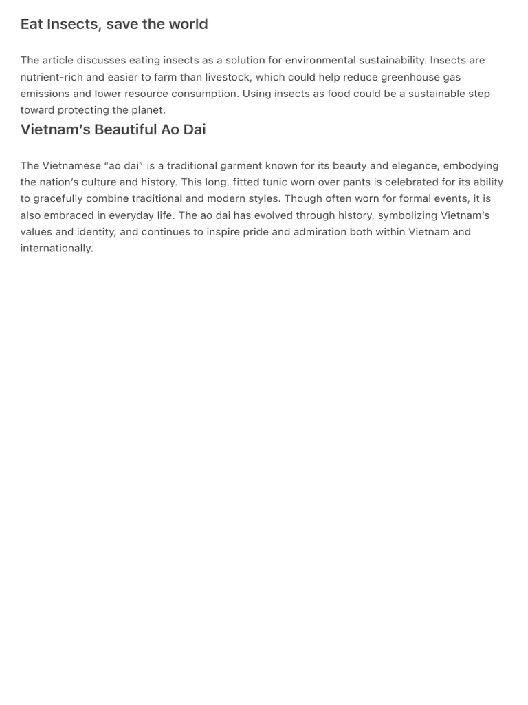 Eat Insects, Save The World | PDF